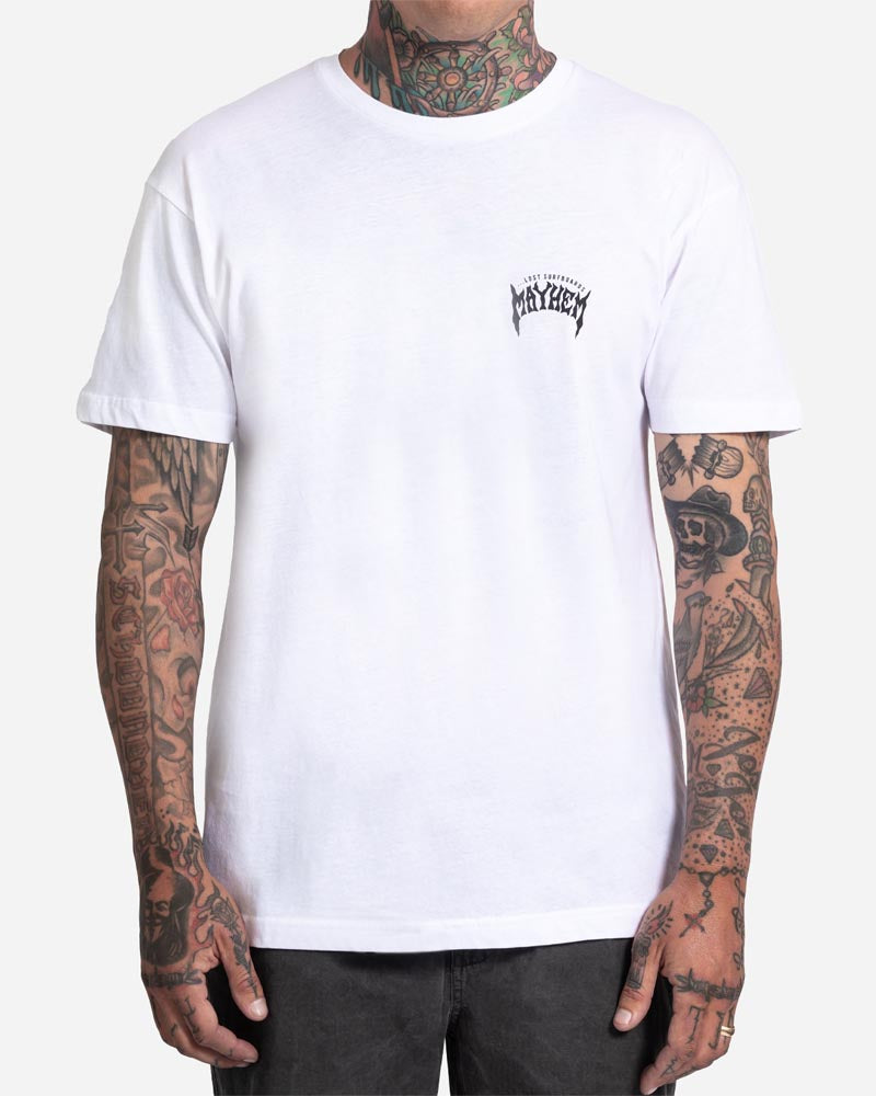 Mayhem Designs Tee White – Lost Enterprises