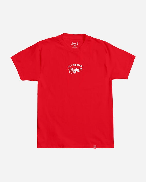 BUILDERS BY MAYHEM TEE RED – Lost Enterprises